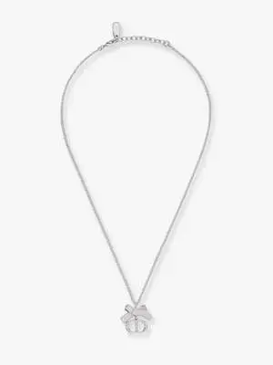 Dior Brass Necklace With Bow Pendant - Multicolor