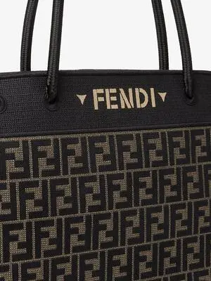 Fendi Magic Shopper Bag In Ff Fabric With Embroidered Logo On The Front