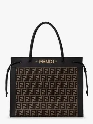 Fendi Magic Shopper Bag In Ff Fabric With Embroidered Logo On The Front - Multicolor