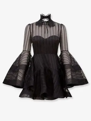 Zimmermann Valiant Lantern Mini Dress - Black