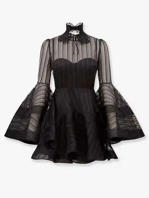 Zimmermann Valiant Lantern Mini Dress - Black