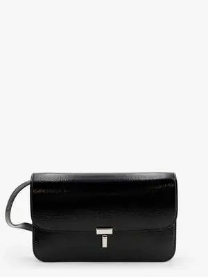 TOTEME Patent T-lock Crossbody Bag - Black