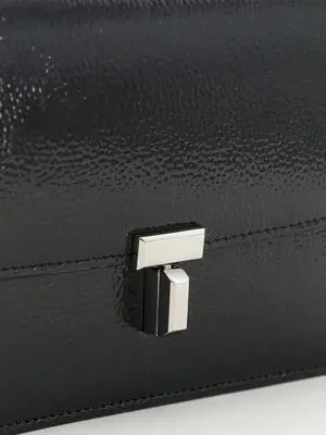 TOTEME Patent T-lock Crossbody Bag - Black