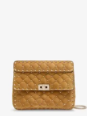Valentino Garavani Valentino Garavani Women Rockstud Spike Suede Crossbody Bag With Iconic All-Over Studs Multicolor
