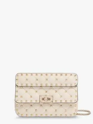 Valentino Garavani Valentino Garavani Women Rockstud Spike Leather Shoulder Bag With Iconic All-Over Studs Multicolor