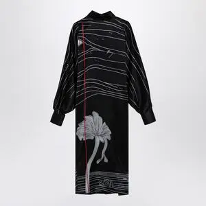 FERRAGAMO Silk Satin Midi Dress - Black