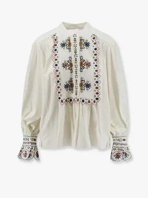 Isabel Marant Étoile Marant Monique Viscose Blend Shirt With Embroidery - Cream