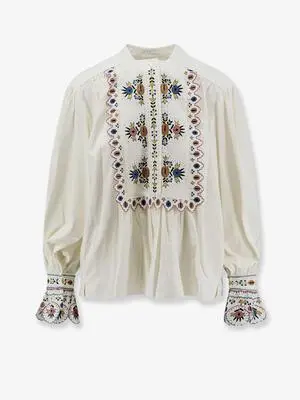 Isabel Marant Étoile Marant Monique Viscose Blend Shirt With Embroidery - Cream