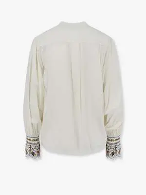 Isabel Marant Étoile Marant Monique Viscose Blend Shirt With Embroidery - Cream