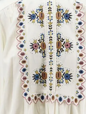 Isabel Marant Étoile Marant Monique Viscose Blend Shirt With Embroidery - Cream