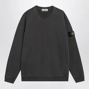 Stone Island Crewneck Sweatshirt In Slub Cotton, Grey - Gray