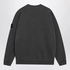 Stone Island Crewneck Sweatshirt In Slub Cotton, Grey - Gray