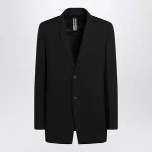 Rick Owens Single-breasted Wool Jacket - Black
