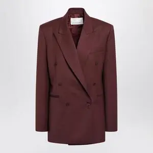 THE FRANKIE SHOP Monterey Burgundy Structured Wool-blend Jacket - Red