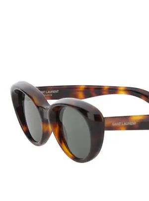 Saint Laurent Sl 859' Cat-eye Sunglasses With Cushion Acetate Frame And Nylon Lenses - Brown