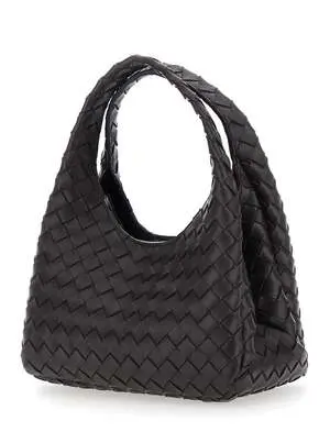 Bottega Veneta Campana' Shoulder Bag Small With Two Top Handles And Intreccio Motif In Leather For - Brown