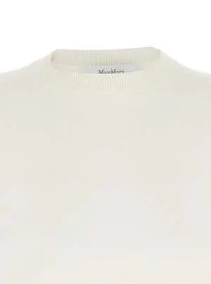Max Mara Gerico' Crewneck Sweater With Short Sleeves In Wool - White