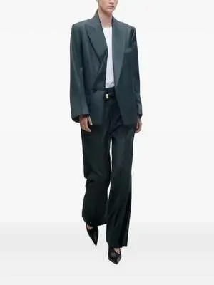 Victoria Beckham Petrol-blue Blazer With Peak Lapels