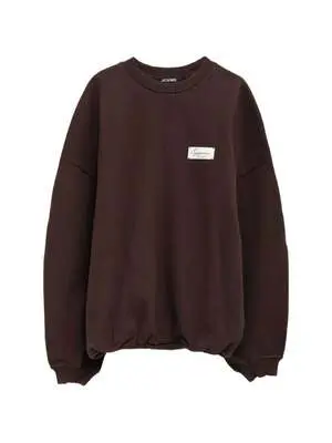 Jacquemus Ruban Sweatshirt With Logo Appliqu - Brown