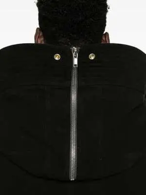 Rick Owens Tower Oversized Parka In Brushed Twill - Black
