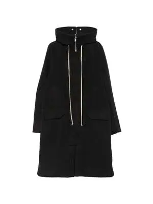 Rick Owens Tower Oversized Parka In Brushed Twill - Black