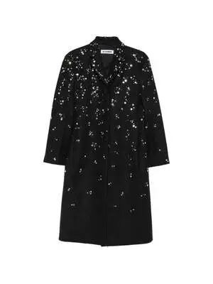 JIL SANDER Belted Wool Coat - Gray