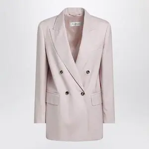 Max Mara Dusty Beige Double-breasted Wool-blend Jacket