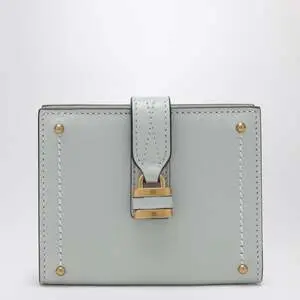 Chloé Paddington Square Wallet In Aqua Blue Leather - Gray
