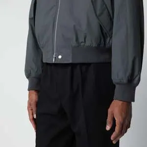 JIL SANDER Grey Cotton Zip-up Bomber Jacket