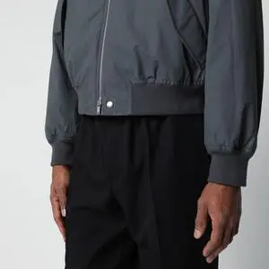 JIL SANDER Grey Cotton Zip-up Bomber Jacket - Gray