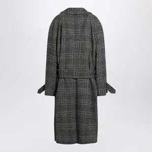 Balenciaga Raglan One Layer Coat In /grey Check