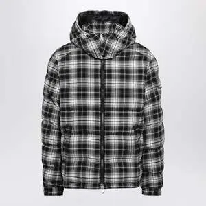 Moncler Ivory Check-pattern Down Jacket