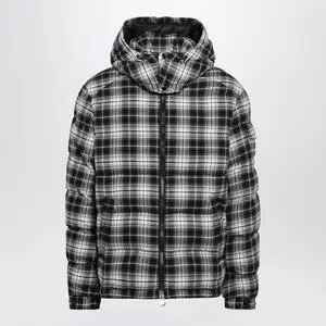 Moncler Ivory Check-pattern Down Jacket - Black