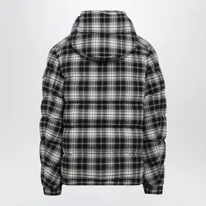 Moncler Ivory Check-pattern Down Jacket - Black