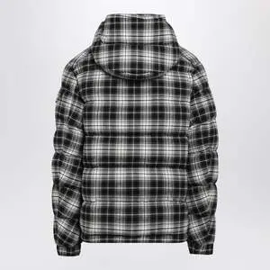 Moncler Ivory Check-pattern Down Jacket - Black