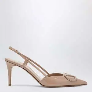Valentino Garavani Valentino Garavani Vlogo Signature Slingback Pumps In Powder Pink Patent Leather Women Pink