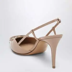 Valentino Garavani Vlogo Signature Slingback Pumps In Powder Patent Leather - Pink
