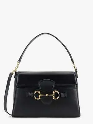 Gucci Horsebit Duomo Leather Handbag - Black