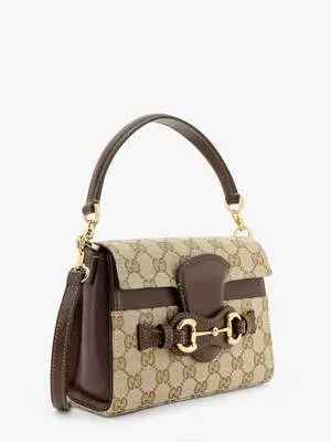 Gucci Horsebit Duomo Gg Canvas Handbag - Brown