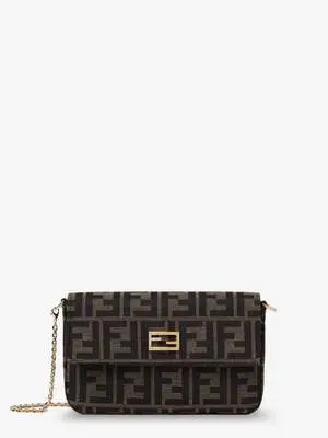 Fendi Wallet On Chain Tube Ff Zucca Fabric Crossbody Bag - Multicolor