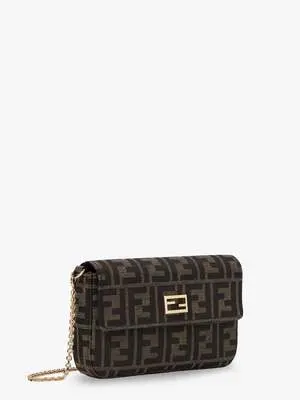 Fendi Wallet On Chain Tube Ff Zucca Fabric Crossbody Bag - Multicolor