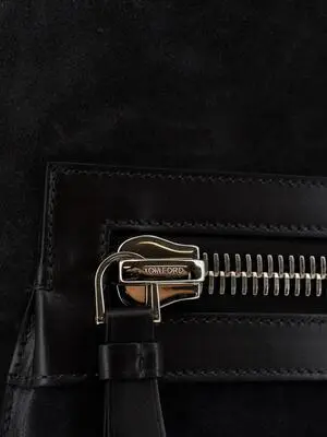 TOM FORD Suede Backpack With Maxi Zip On The Front - Multicolor
