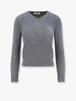 Miu Miu Wool Sweater With Logo Inlay