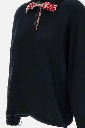 BARRIE Maglia Oversize In Con Colletto Polo - Black