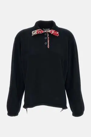 BARRIE Maglia Oversize In Con Colletto Polo - Nero