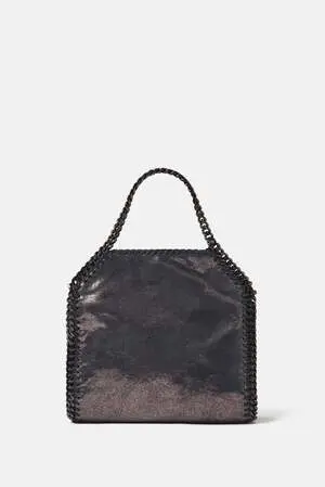 Stella McCartney Borsa Falabella Mini Tote Eco Shiny Dotted Chamois - Blue