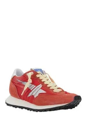 GOLDEN GOOSE Running Marathon' Sneakers With Star Patch On The Side And Laminated Heel In Leather For - Red
