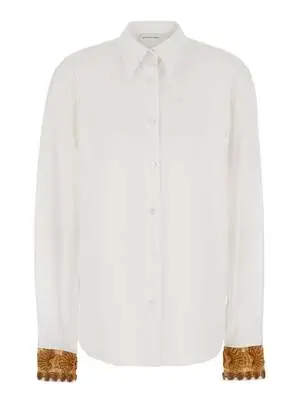 Dries Van Noten Chloris Blouse With Long Sleeves And White Collar - Multicolor