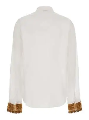 Dries Van Noten Chloris Blouse With Long Sleeves And White Collar - Multicolor