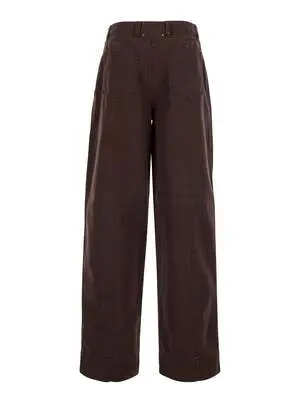 GOLDEN GOOSE Pants Journey W's Workwear Pant In Brown Twill For - Multicolor